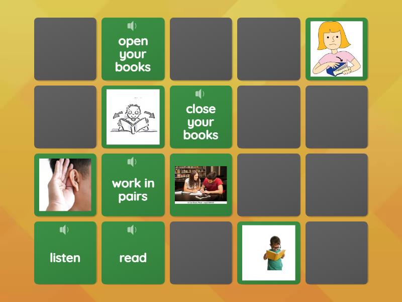 Basic 1 - Classroom language - Matching pairs