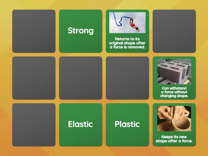 Properties of Materials - Matching pairs