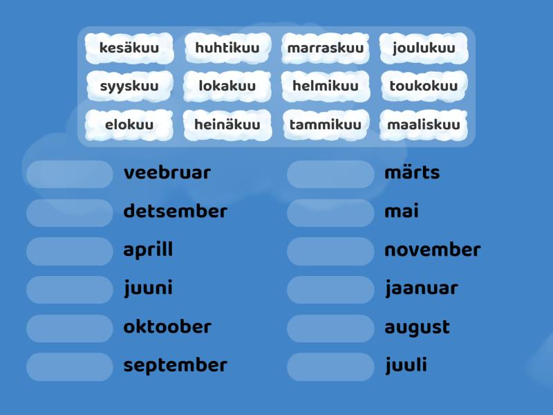 KUUKAUDET - Match up