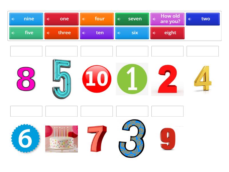 numbers 1-10 - Match up