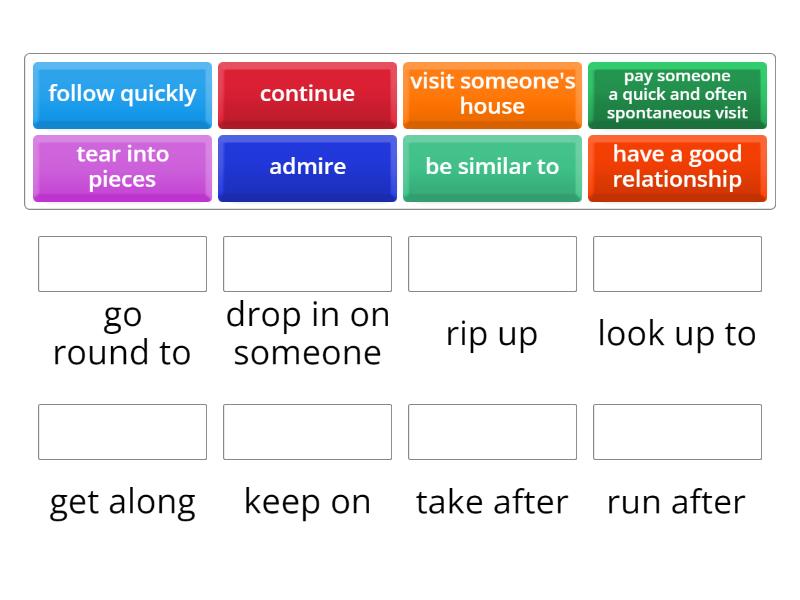 Optimise B1+ unit 7 phrasal verbs - Match up Optimise B1+ unit 7 phrasal verbs - Match up