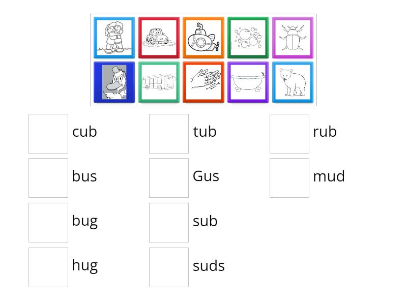 short vowel u matching - Match up