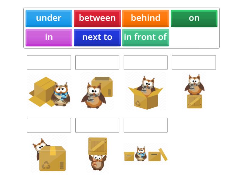 Prepositions of place (matching) - Match up