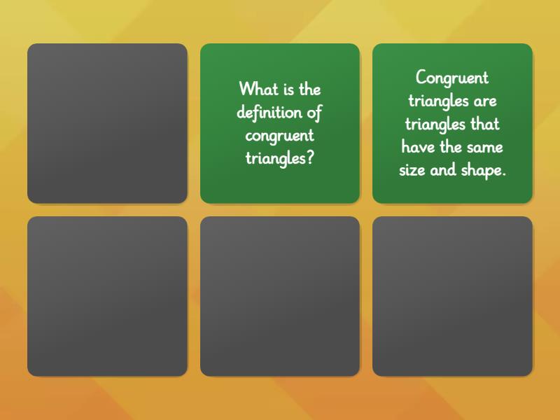 Congruent triangles - Matching pairs