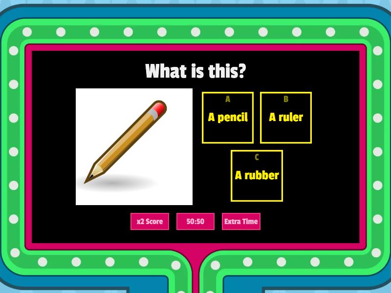 Classroom Objects - Gameshow quiz