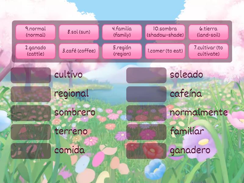 Las Familias de las Palabras- Word Families - Match up