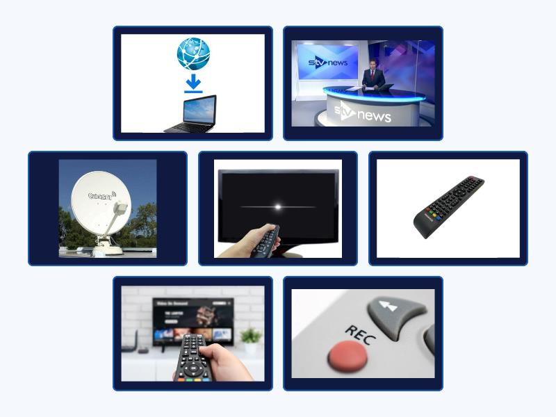 TV verbs and nouns - Flip tiles