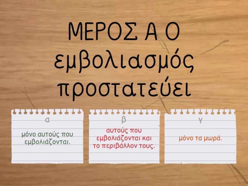 ΘΕΜΑ 28 "Τα οφέλη του εμβολιασμού για την κοινότητα" (Α Β μέρος εκτός ...