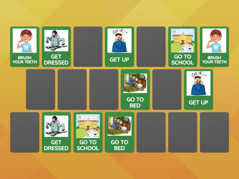 MEMORY GAME DAILY ROUTINES - Matching pairs