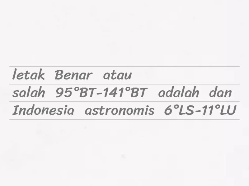 So'al benar salah - Unjumble