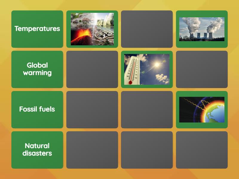 Climate change: Revising vocabulary - Matching pairs