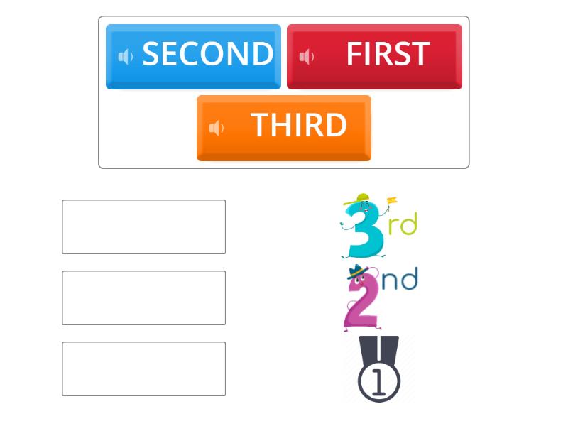 ordinal numbers (3 little pigs) - Match up