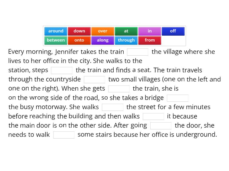 Prepositions of movement_context_2 - Complete the sentence