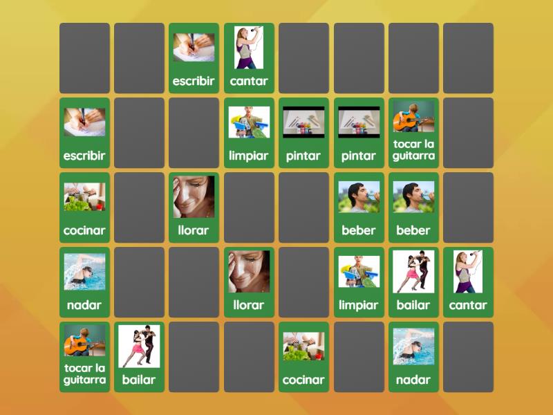 Verbos regulares en infinitivo - Matching pairs