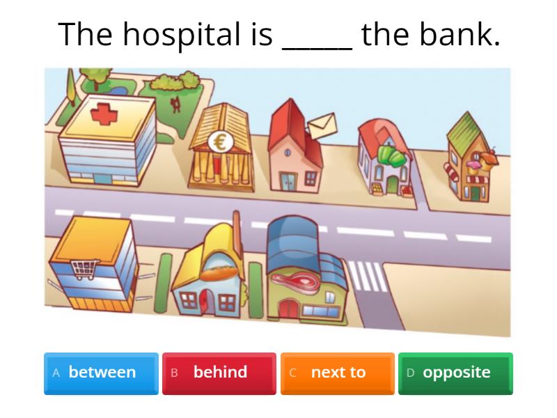Prepositions Of Place behind Next To Opposite Between 1st Cuestionario