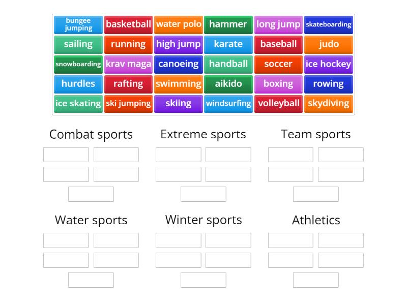 Sports categories - Group sort