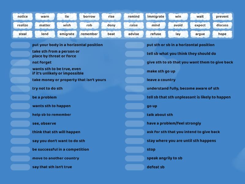 Verbs often confused (B2) - Match up
