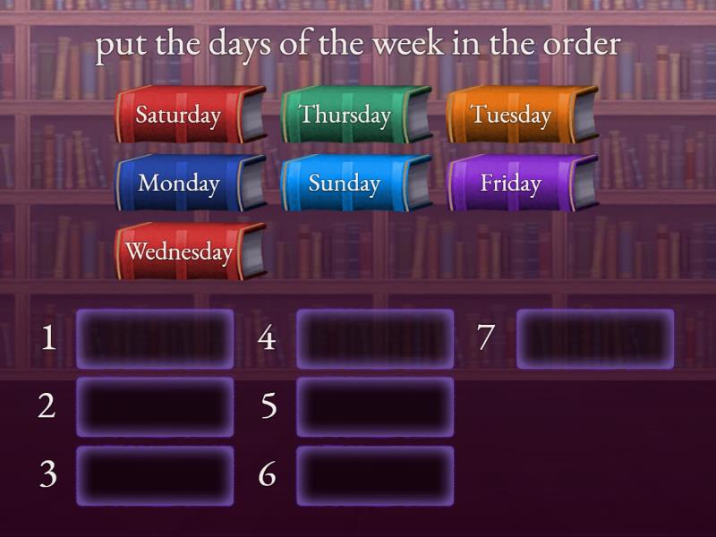 Days of the week - Rank order