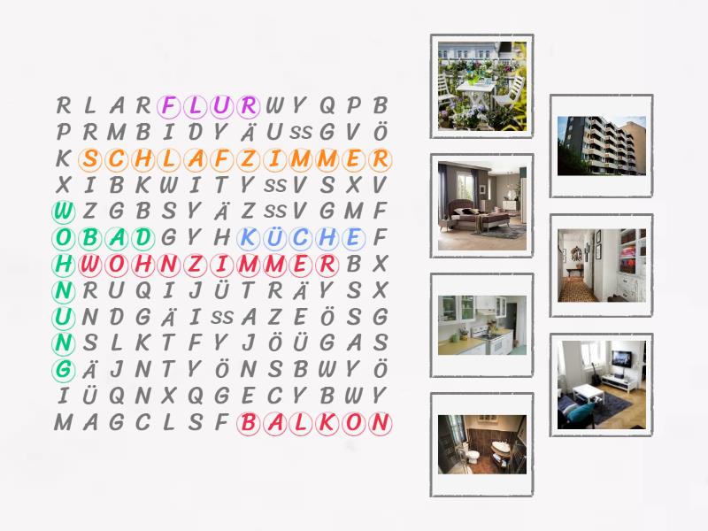 Unsere Wohnung - Sopa de letras