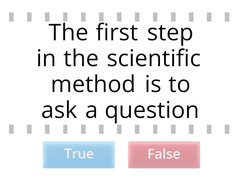 Intro scientific method ideas - True or false