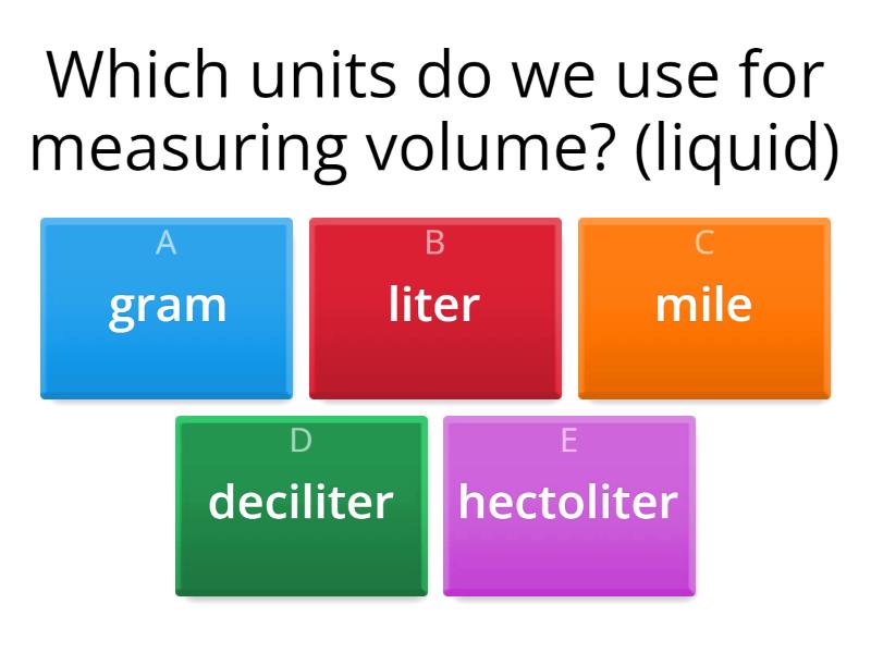 Units of Volume - Quiz