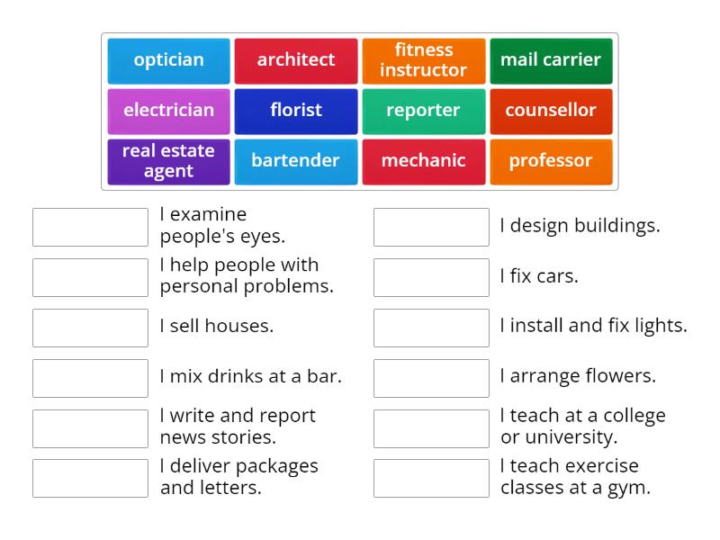 Jobs and job duties L3 - Match up