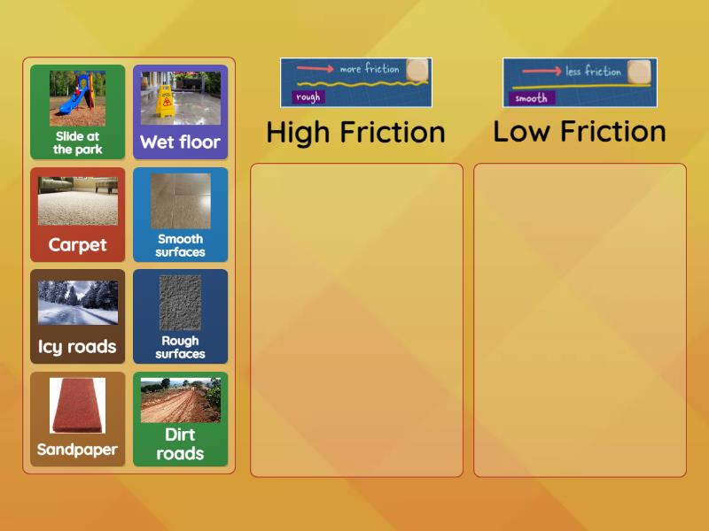 Low and high friction - Ordenar por grupo