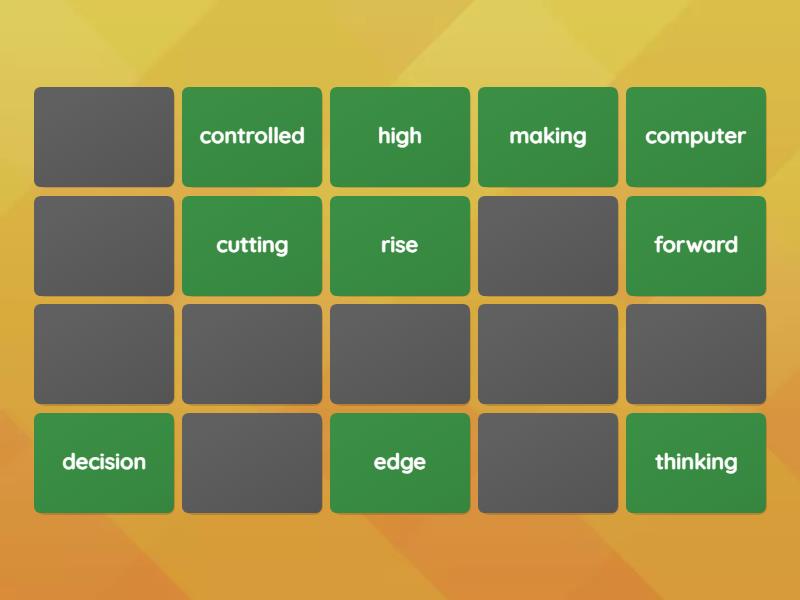 Compound Adjectives Memory Game - Parejas