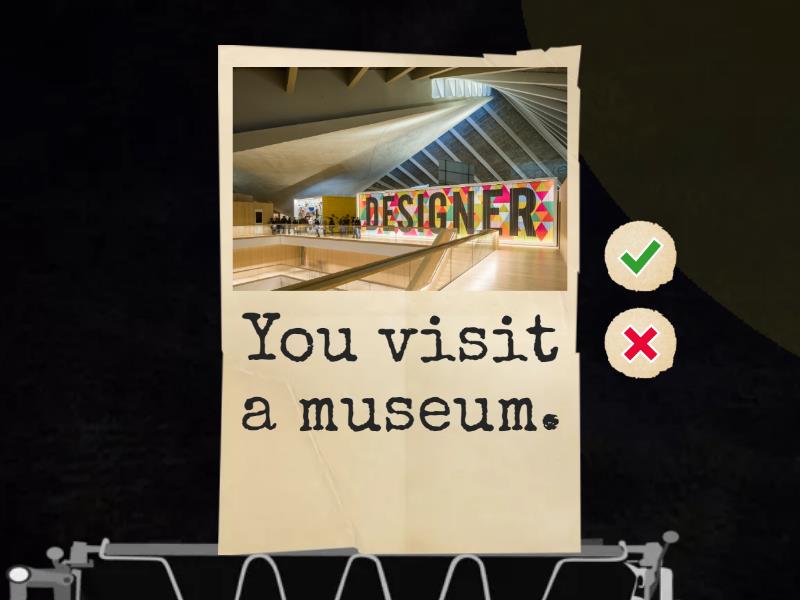 I visit a museum. - Flash cards