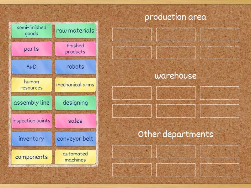 Factory Vocabulary - Ordenar por grupo