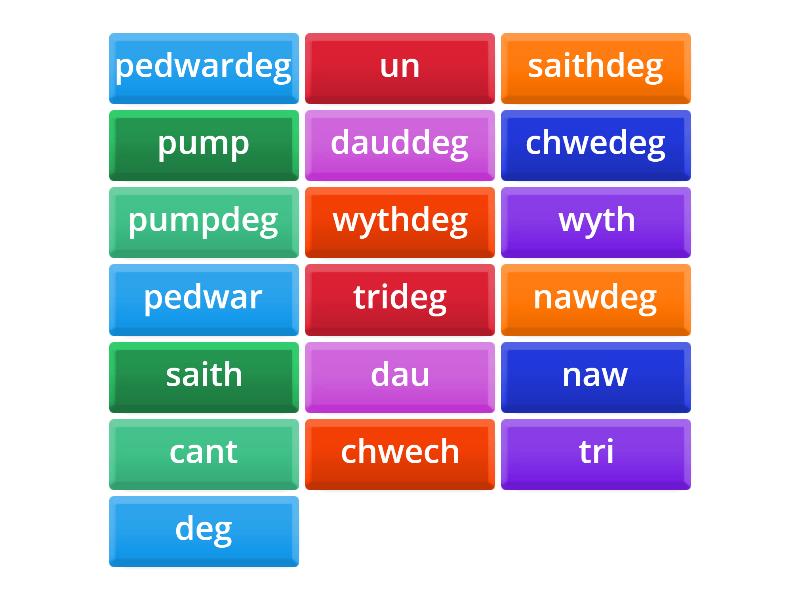Numbers in Welsh - Flip tiles