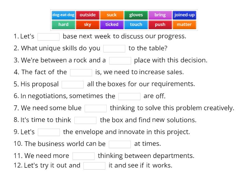 Outcomes Advanced - Complete the sentence