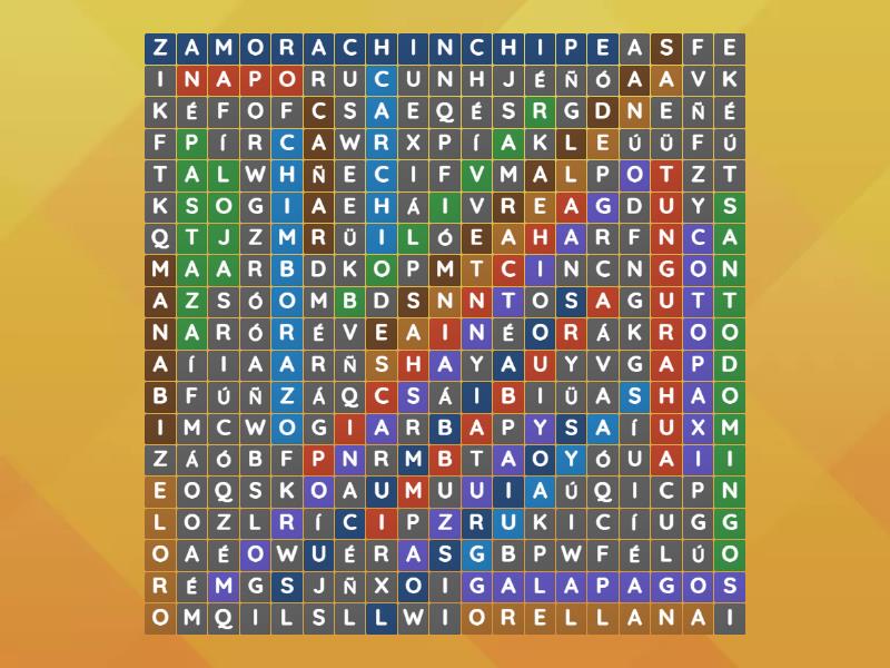 PROVINCIAS DEL ECUADOR - Wordsearch