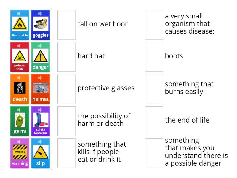 Safety vocabulary - Match up