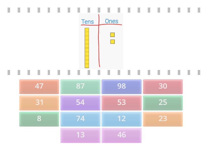 Place Value: Tens and Ones (up to 99) - Find the match