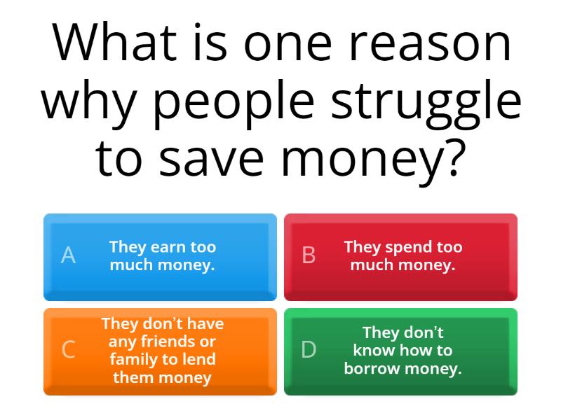 Money reading comprehension - Cuestionario