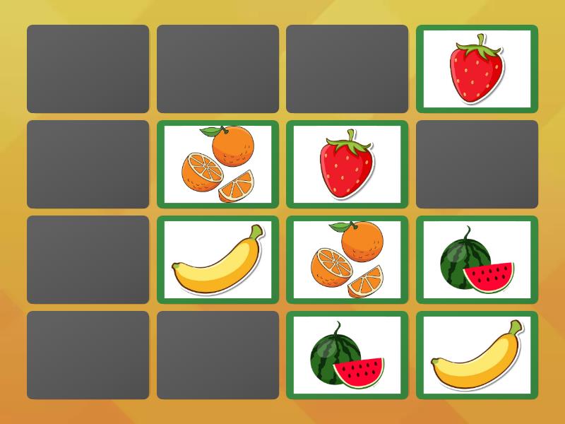 Match the Fruits and Vegetables - Matching pairs