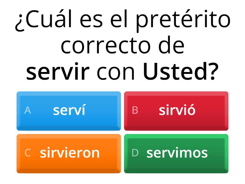 Preterite Stem-Changing Verbs - Cuestionario