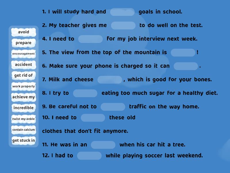 Marina - Complete the sentence