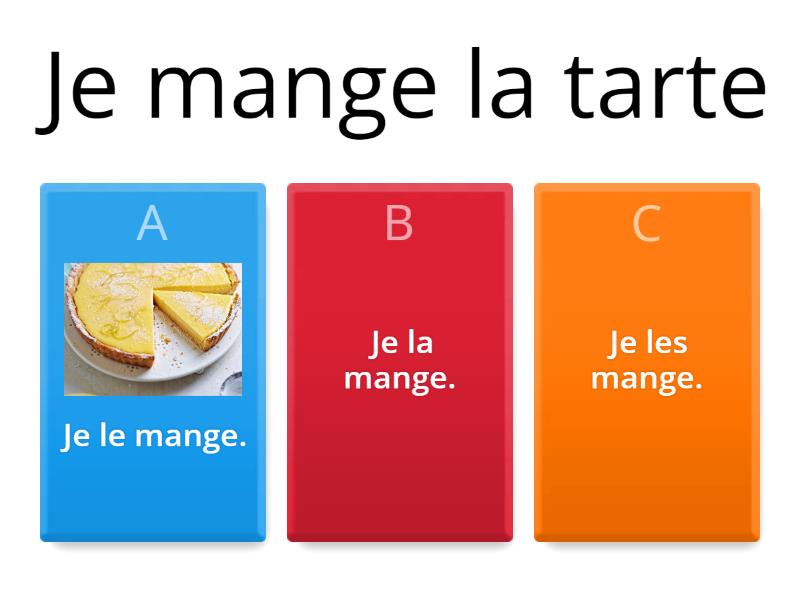 Les pronoms d'objet direct le, la, l', les - Quiz