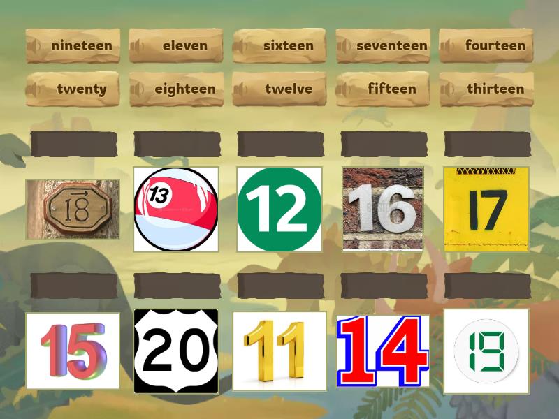 Numbers 11 - 20 - Match up