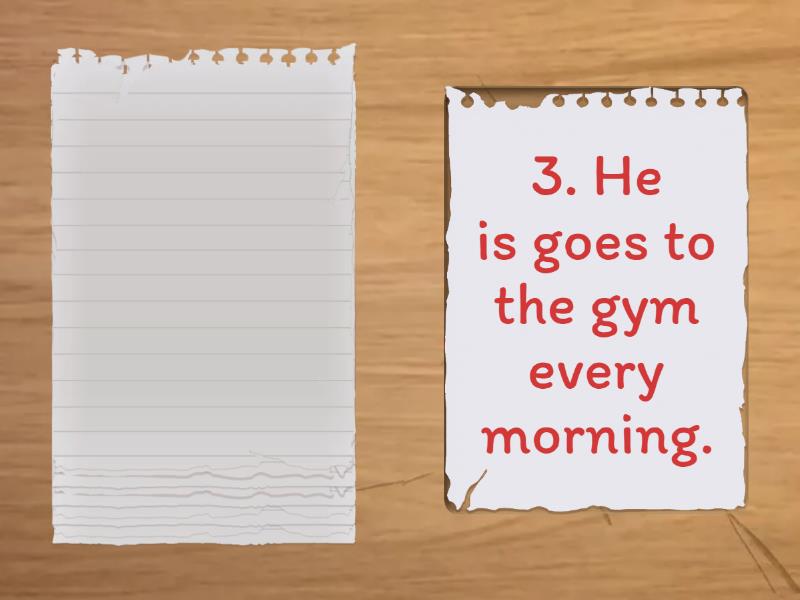 Present Tense Sentence Correction - Speaking cards