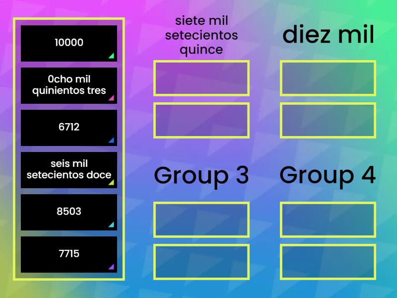Escritura de numeros - Group sort