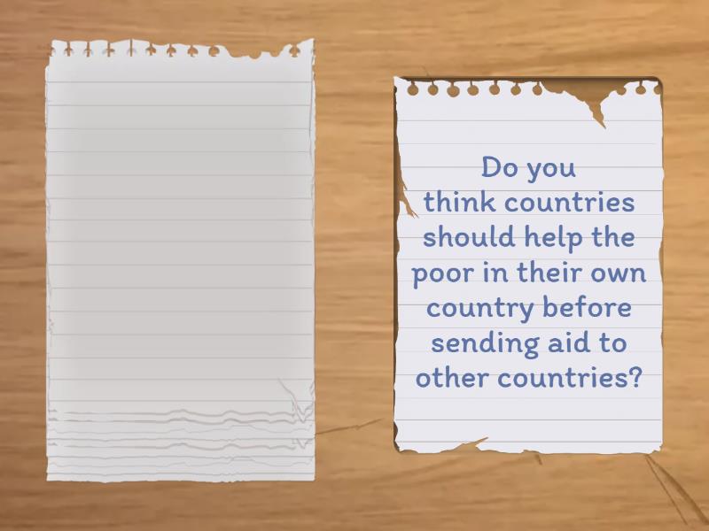 Charity questions - Speaking cards