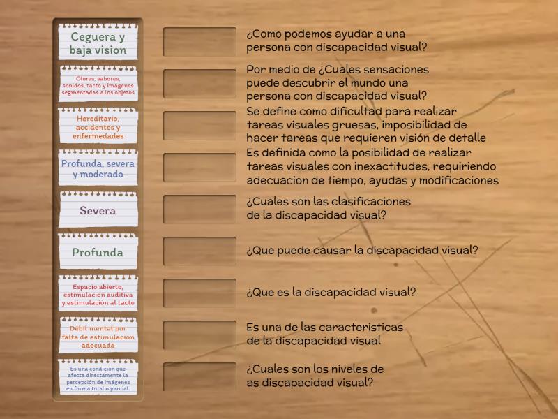 Discapacidad visual - Permainan Pencocokan