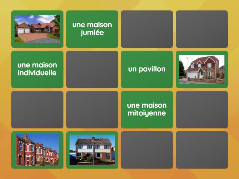 Les genres de maison - types of houses - Matching pairs