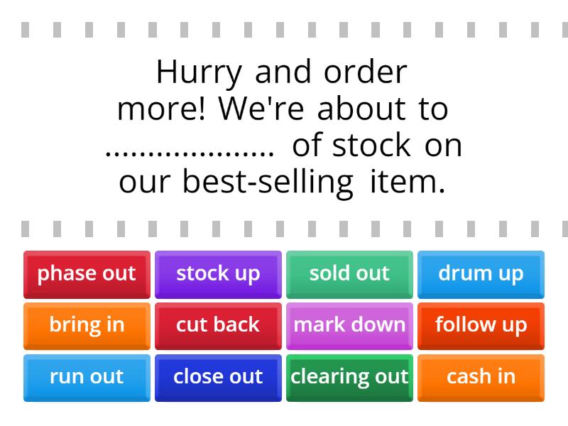 Sales Phrasal Verbs - Find the match