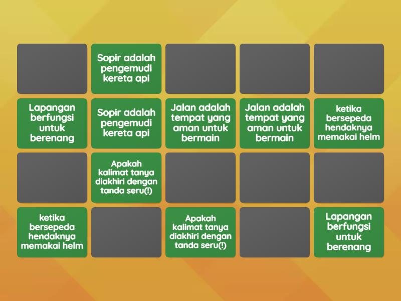 Soal benar salah - Matching pairs