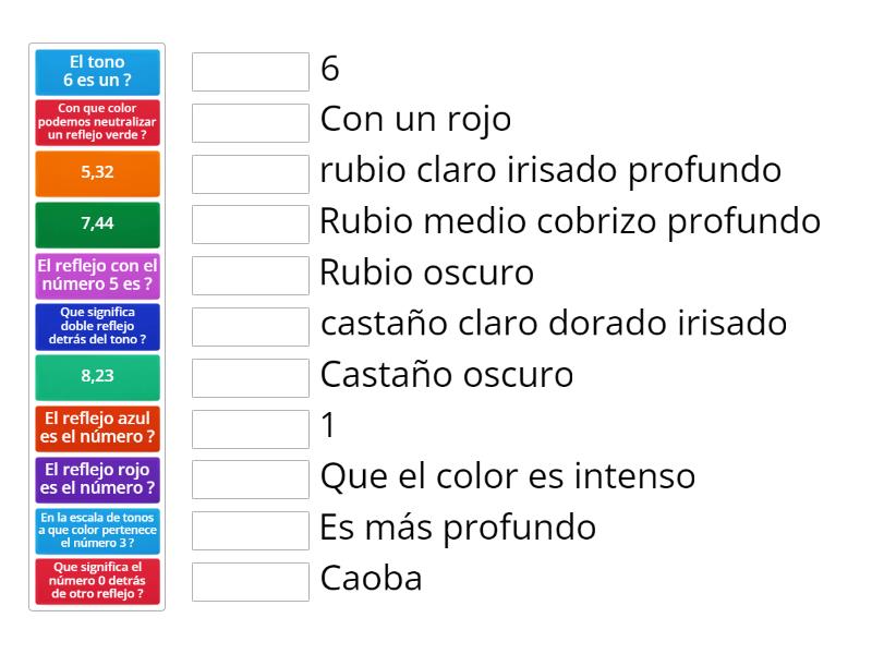 Repaso examen de color - Match up