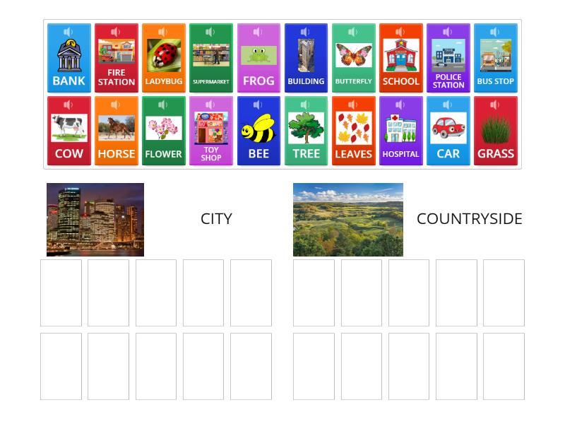 CITY VS COUNTRYSIDE - Group sort